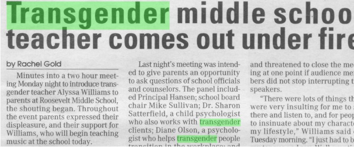 It’s Time to Share the Spotlight: Exploration of Trans Visibility Over ...