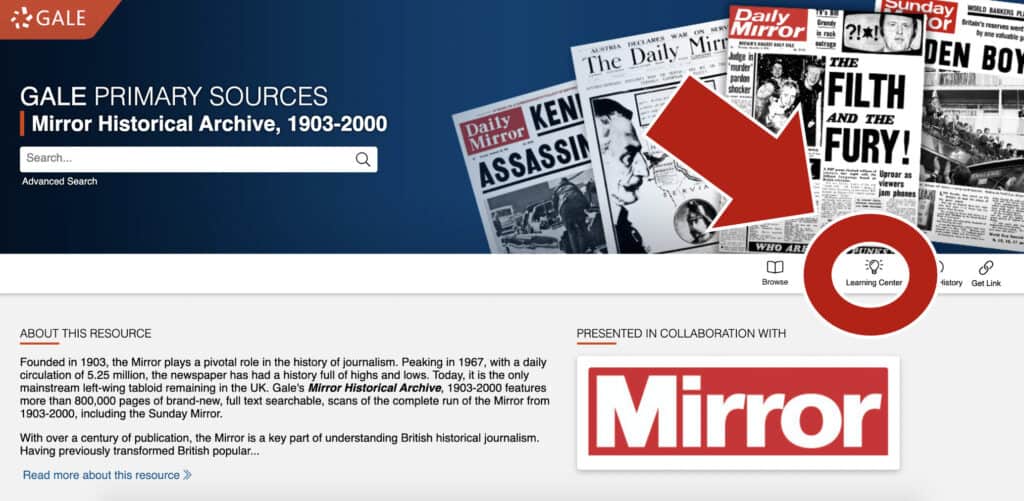 Gale Primary Sources Learning Centers - A Student's Perspective