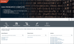 Gale Research Complete, the new name for Gale Reference Complete